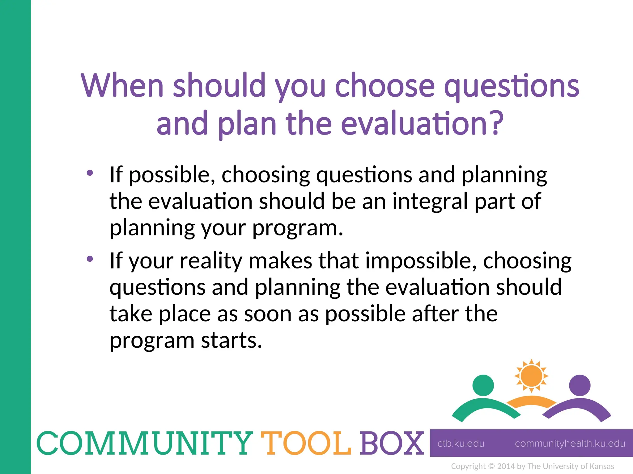 Choosing questions and planning the evaluation | PPT