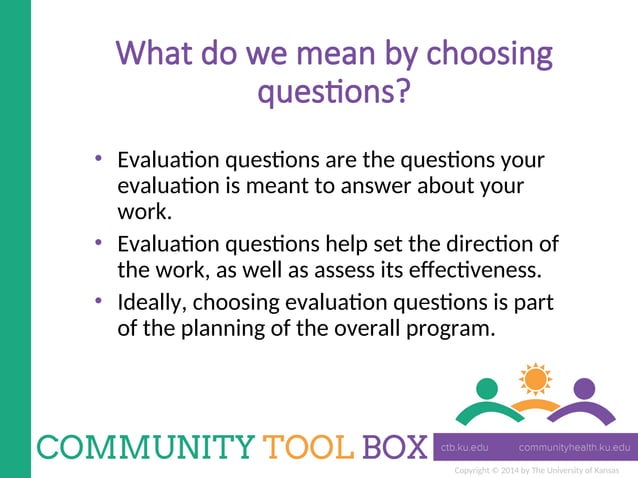 Choosing questions and planning the evaluation | PPT