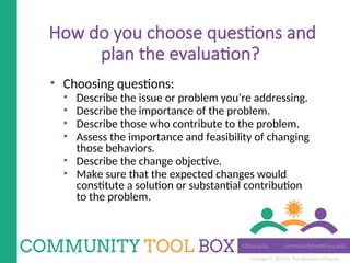 Choosing questions and planning the evaluation | PPT | Educational ...