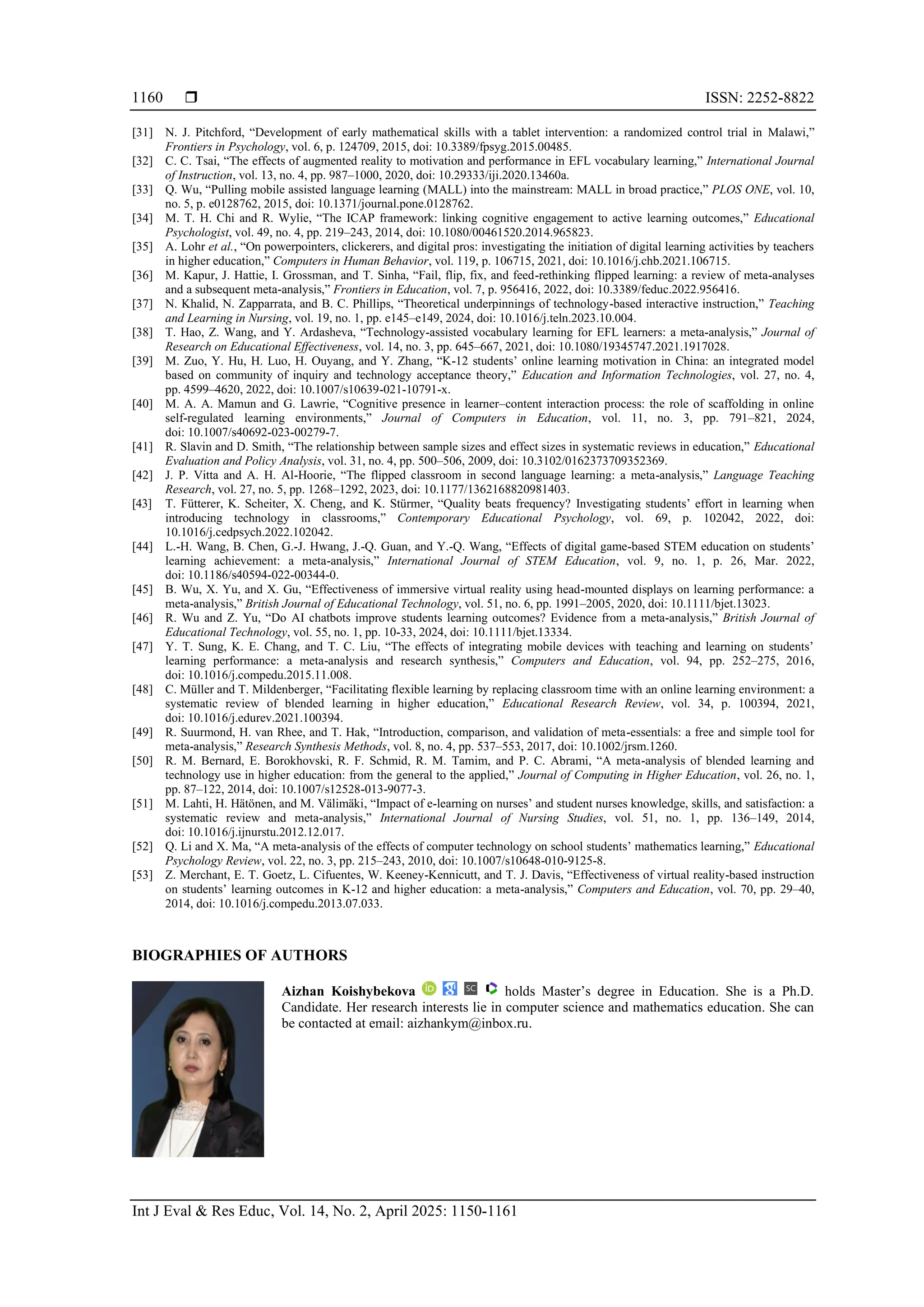 Digital learning and student outcomes: a mathematical synthesis from the last decade | PDF