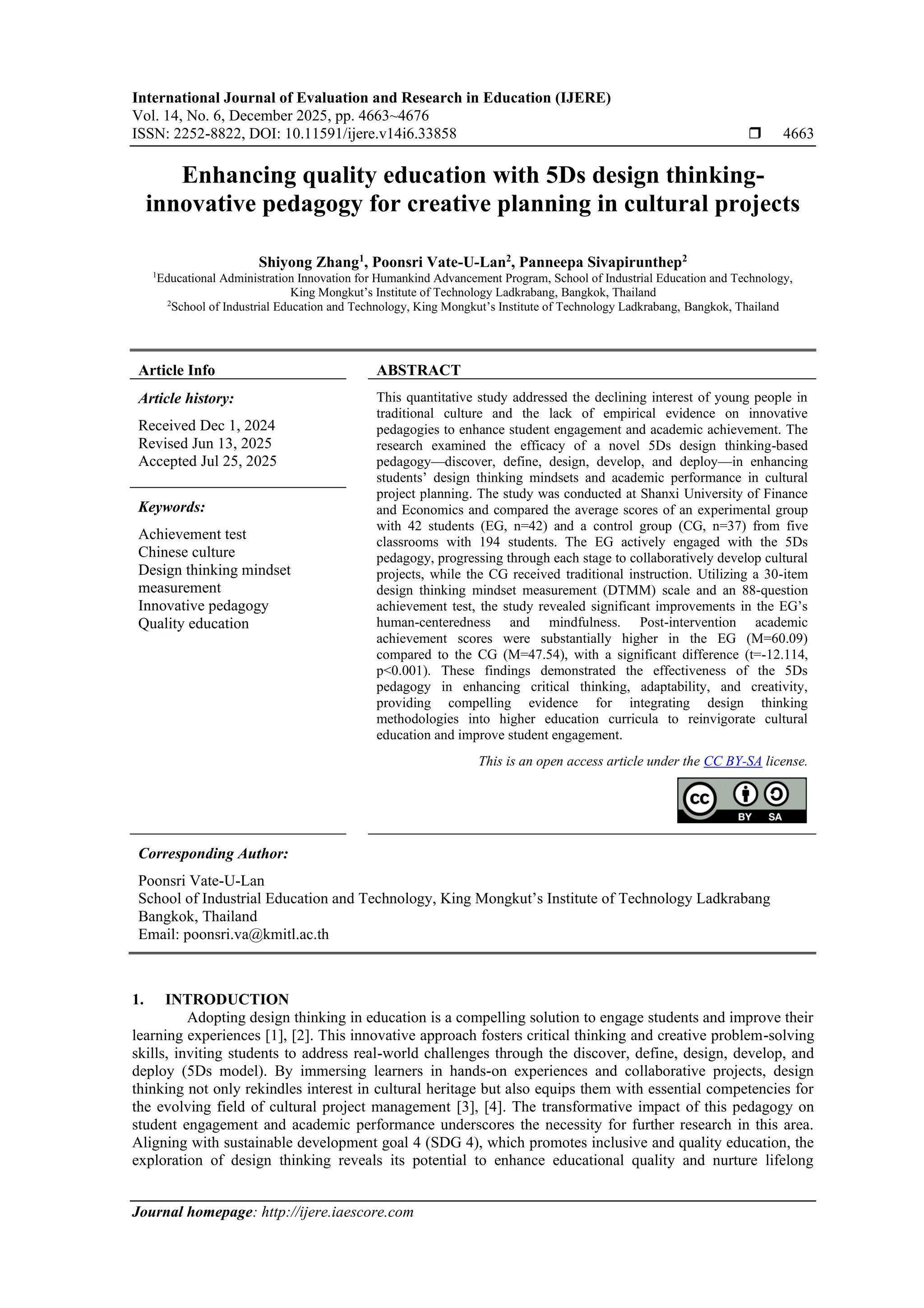 Enhancing quality education with 5Ds design thinking-innovative ...