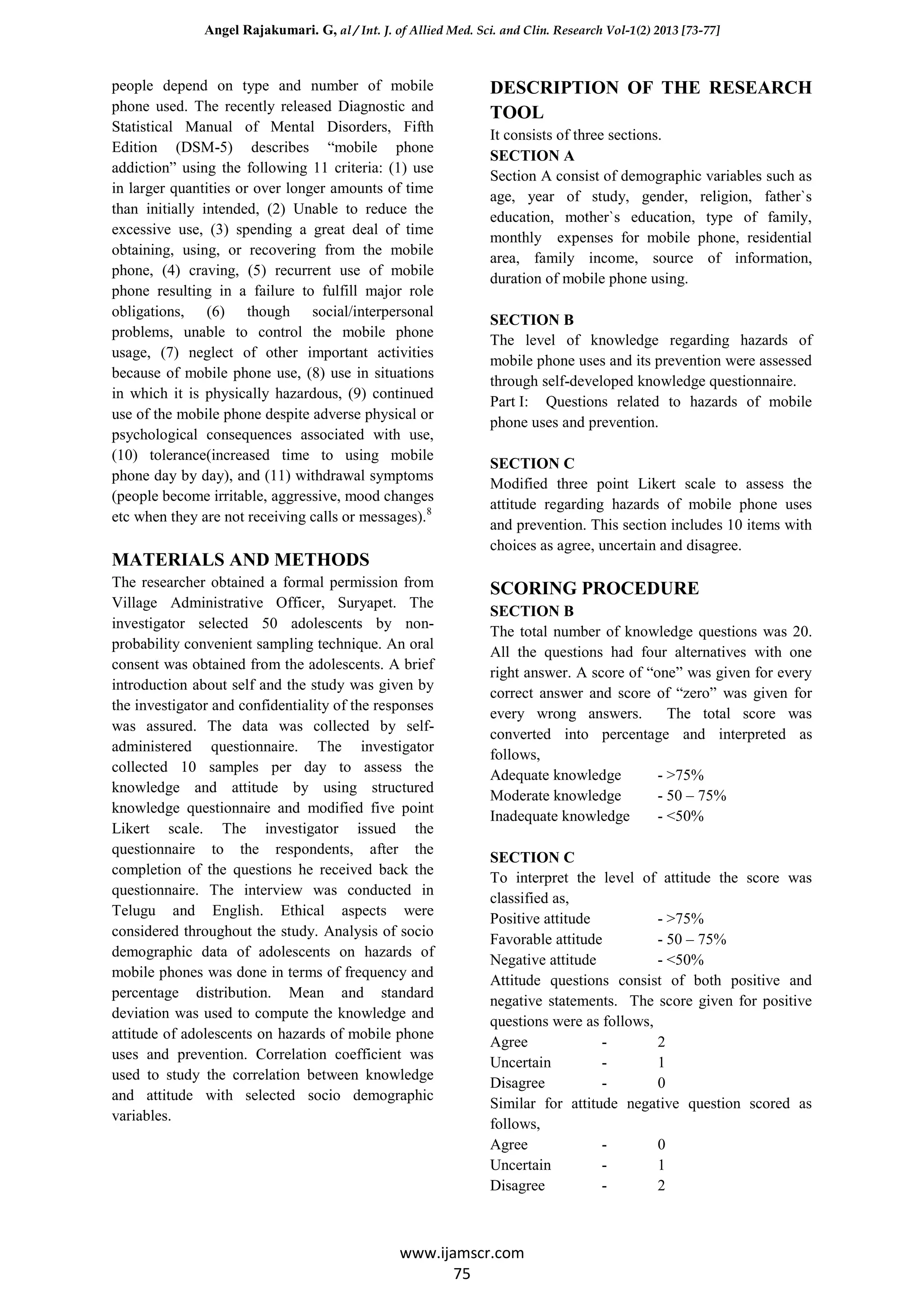 A study to assess the information of communication on knowledge ...