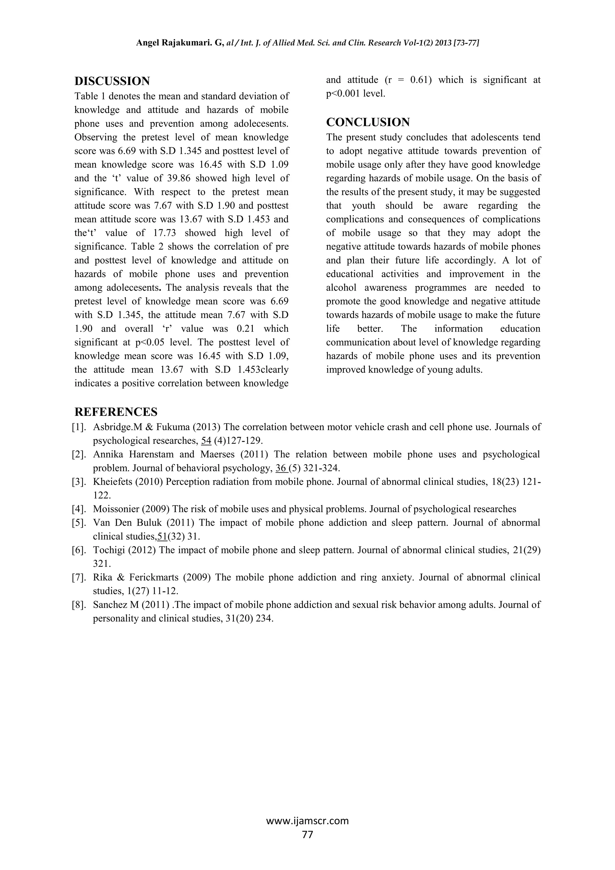 A study to assess the information of communication on knowledge ...