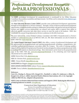 The Role of Paraeducator in a PBIS School HANDOUT #4 | PDF