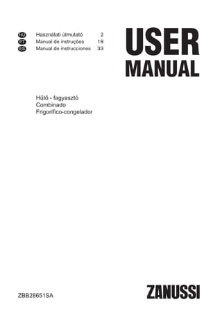 Nevera Zanussi ZBB28651SA | PDF
