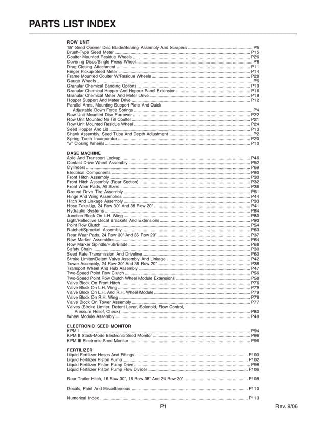 Kinze 3700 parts mechanical catalog | PDF