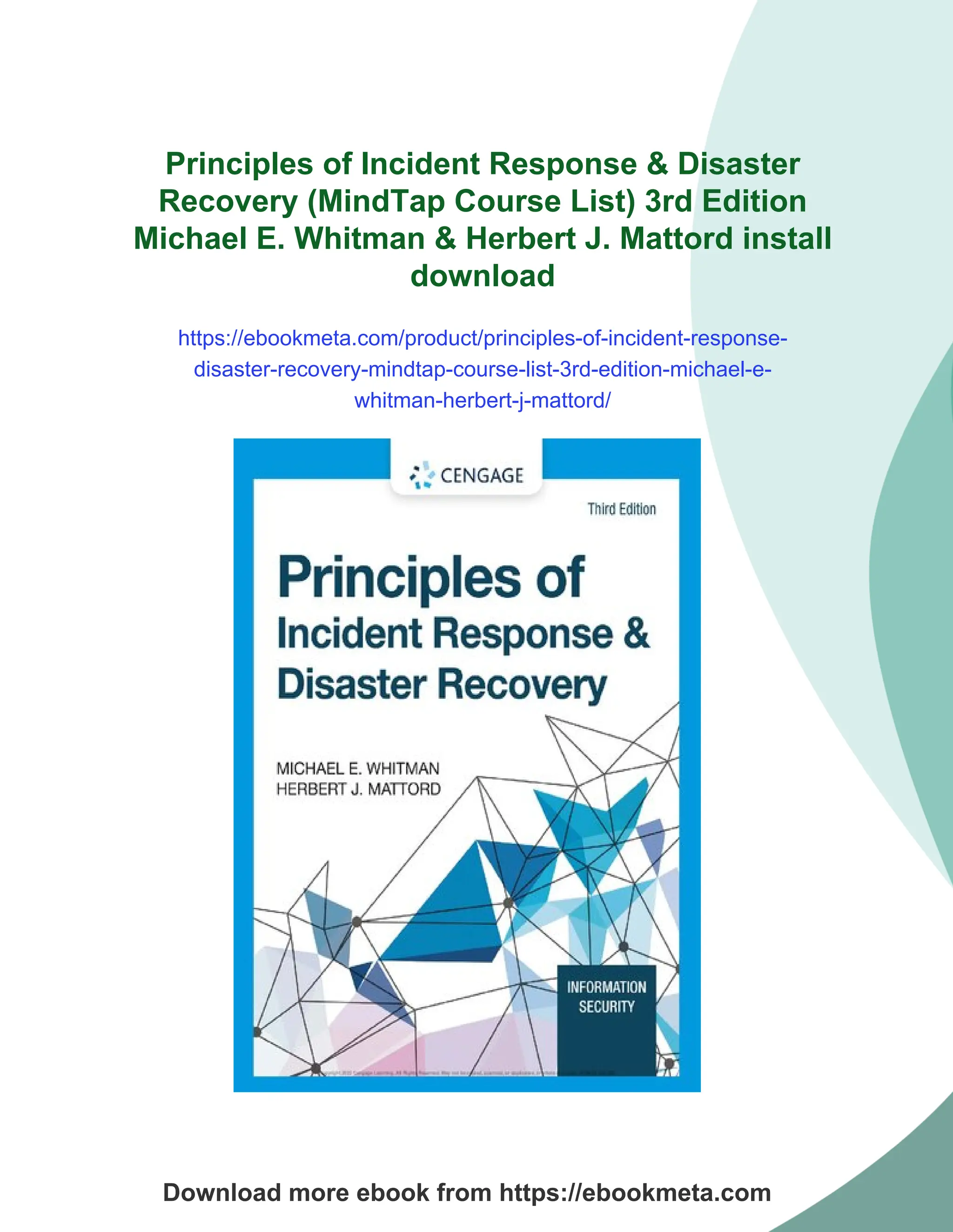 Principles of Incident Response & Disaster Recovery (MindTap Course ...
