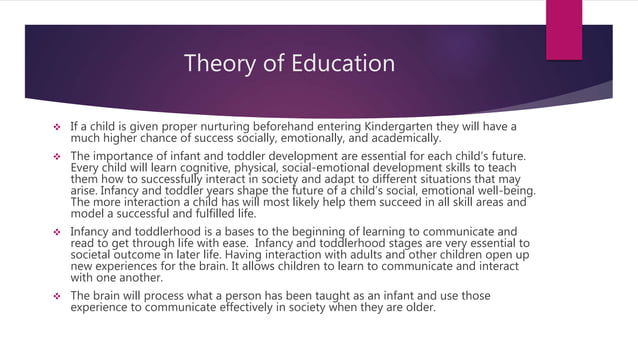 Early Childhood Education Philosophy | PPTX | Parenting Babies and ...
