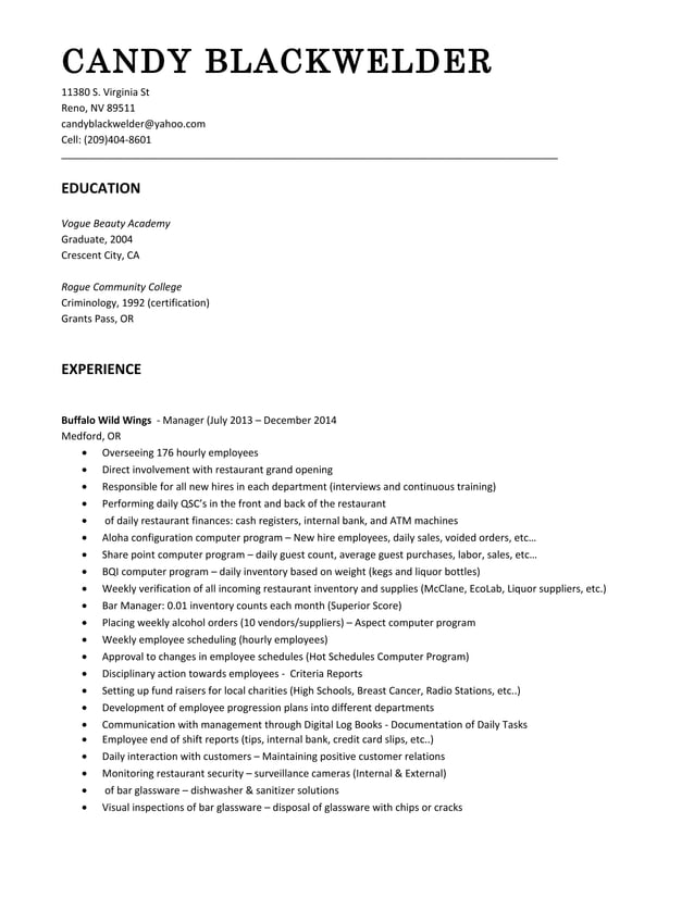 candy resume 2015 | PDF