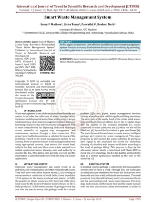 Smart Waste Management System | PDF