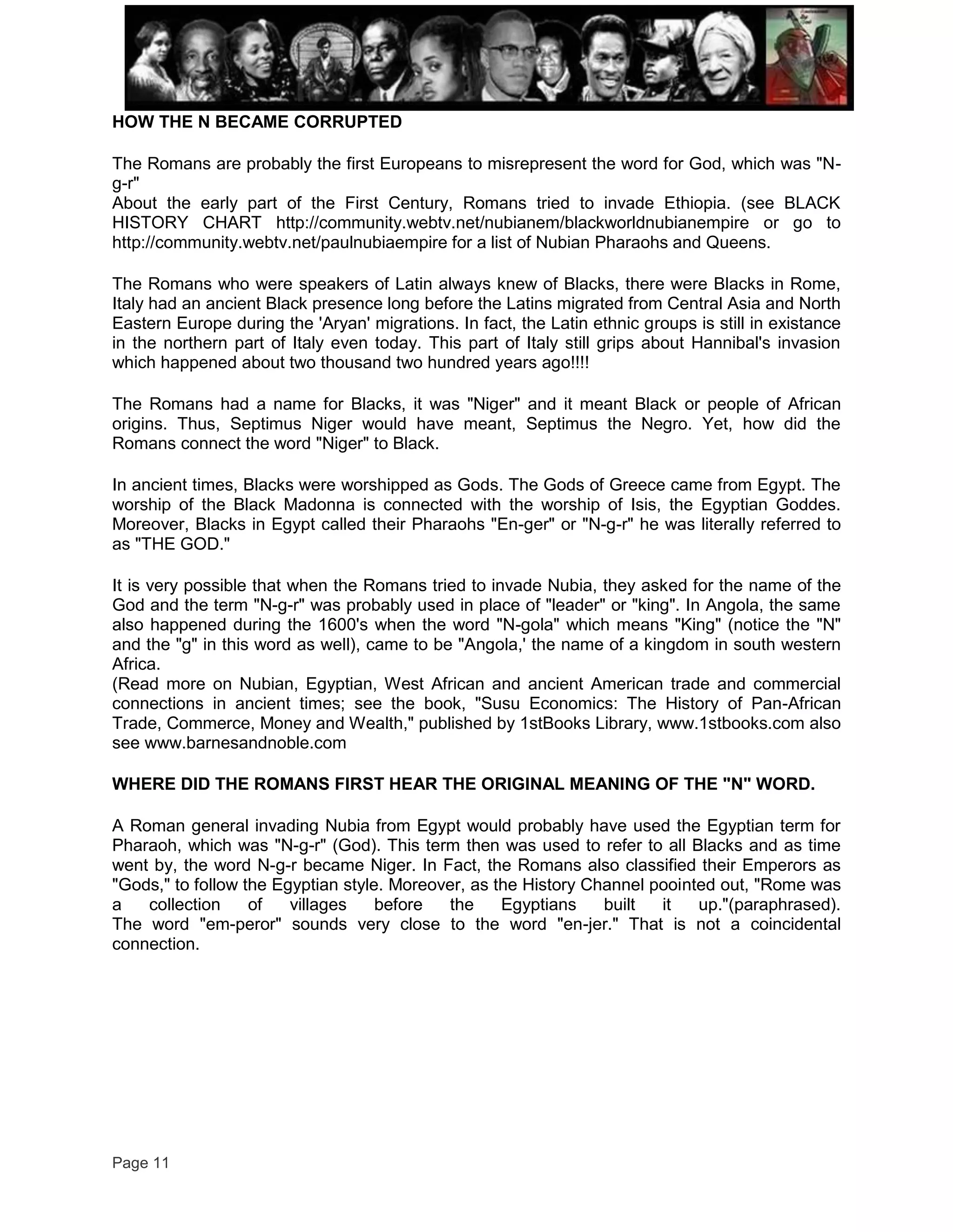 RBG on "A History of the Word Nigger and Black Self Hatred" | PDF