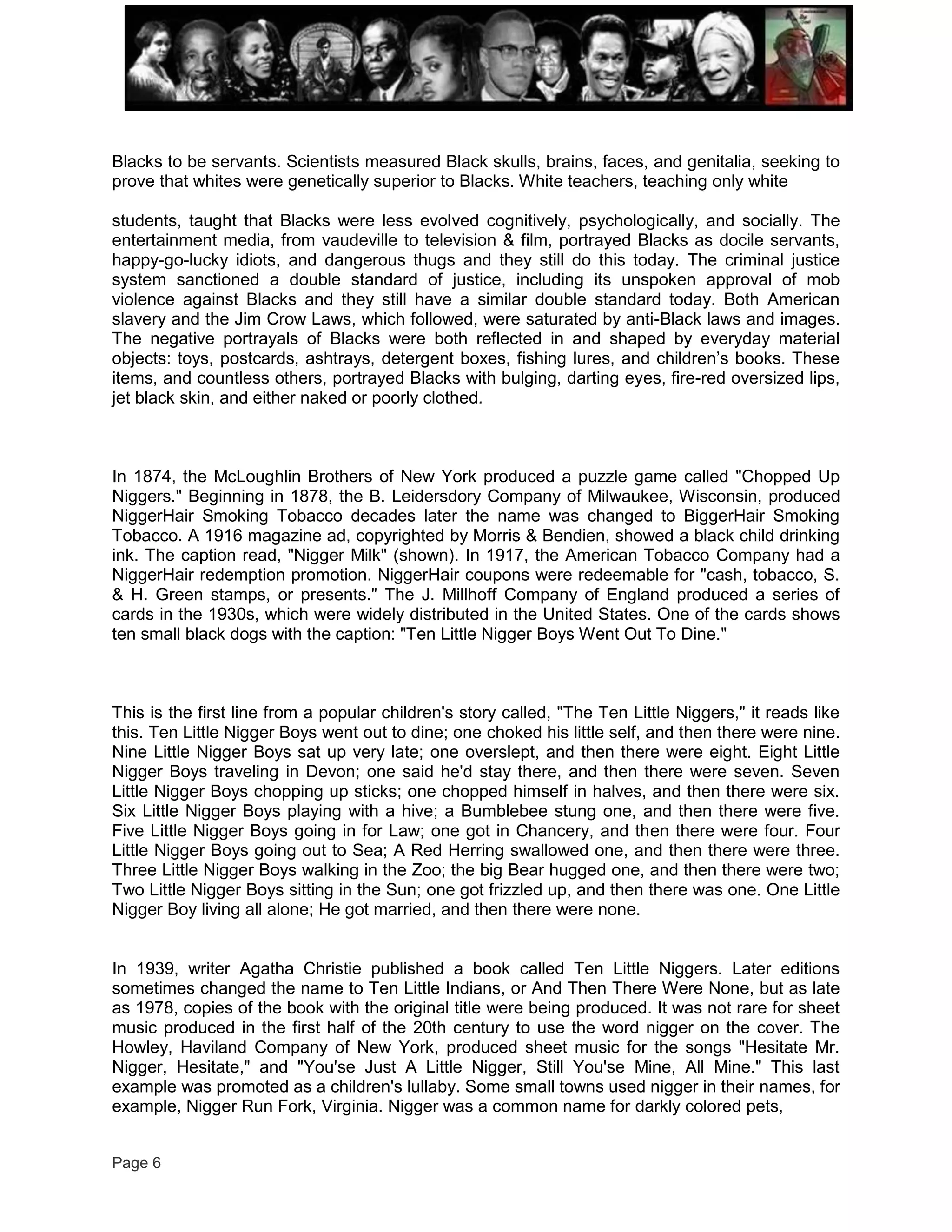RBG on "A History of the Word Nigger and Black Self Hatred" | PDF