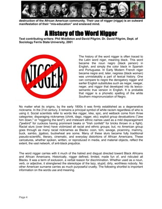 RBG on "A History of the Word Nigger and Black Self Hatred" | PDF