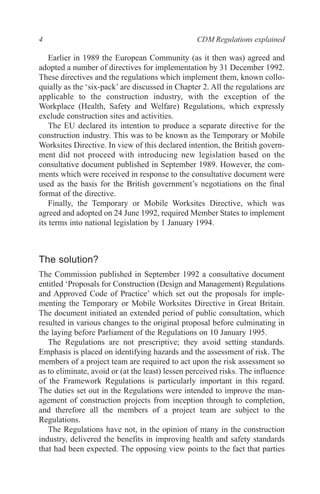 The construction design and management regulations 1994 explained 2nd ...