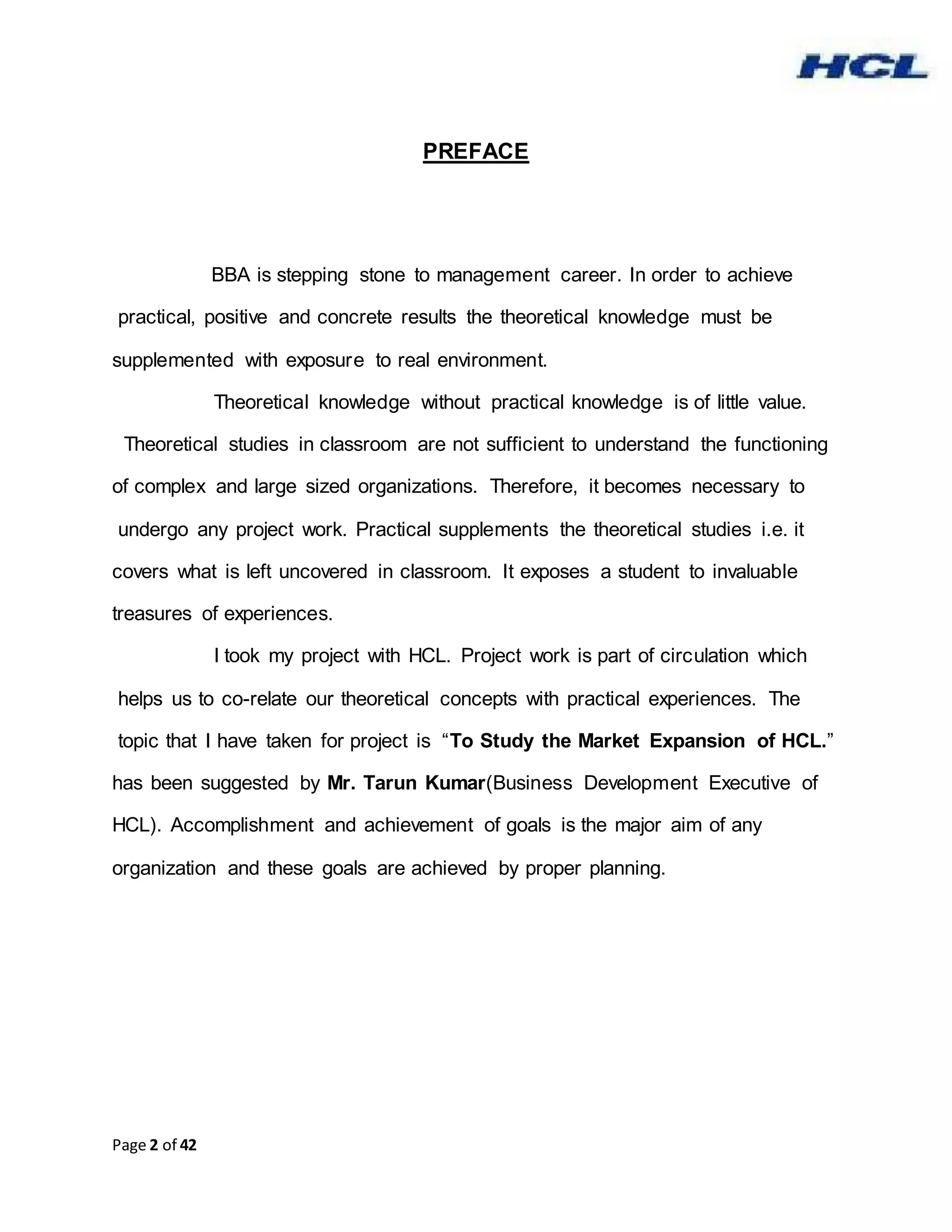 37110796 hcl-project-report | PDF