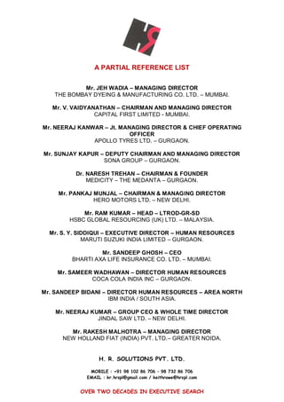 A Partial List of References - Corporate | PDF