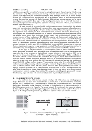 Radiation pattern control of microstrip antenna in elevation and azimuth planes using EBG and ...