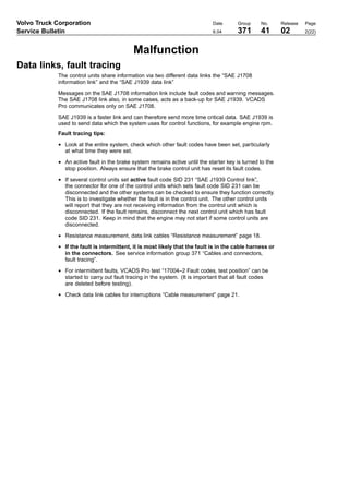 371 41 data links, fault tracing VOLVO V2.pdf
