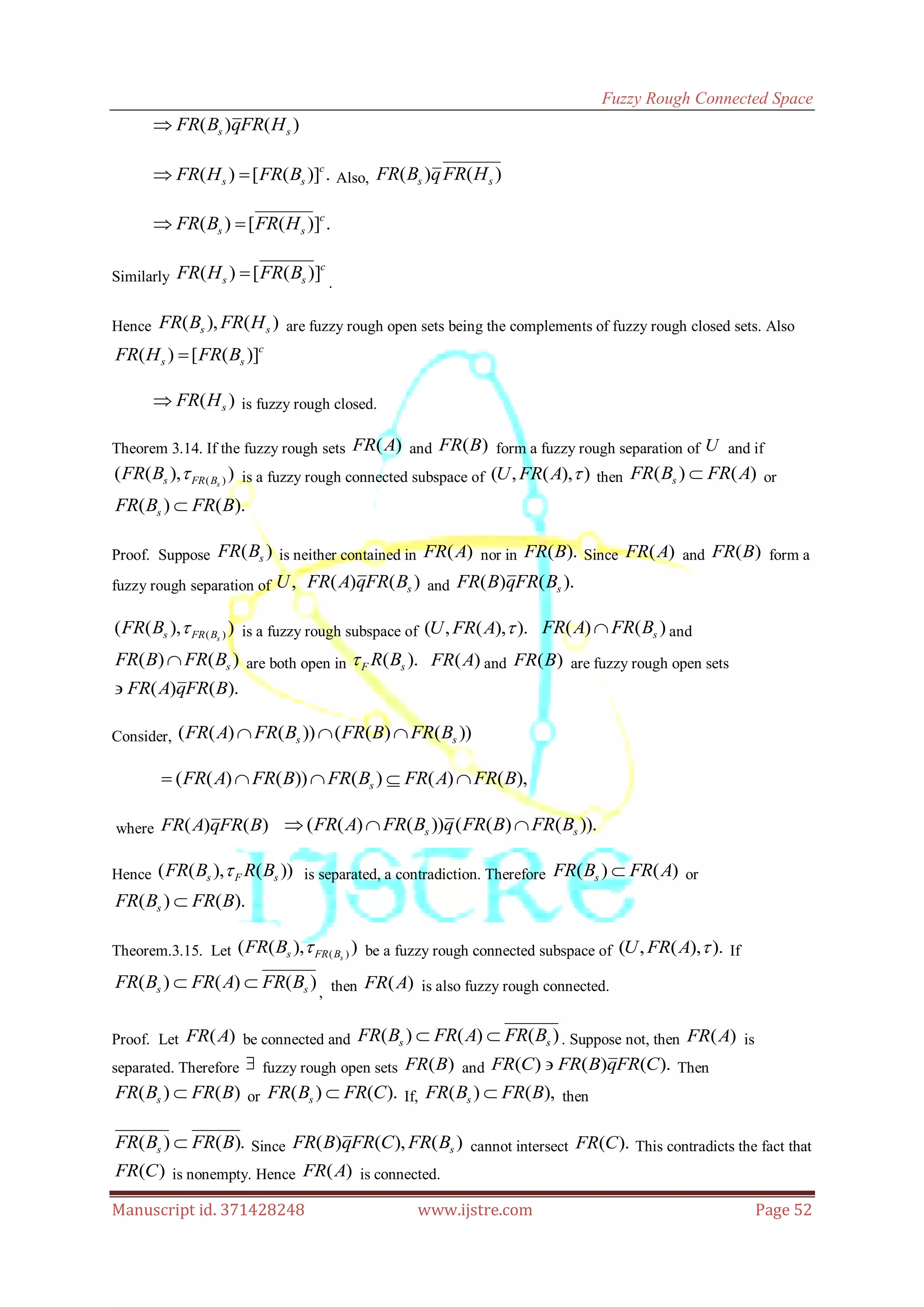 FUZZY ROUGH CONNECTED SPACES | PDF