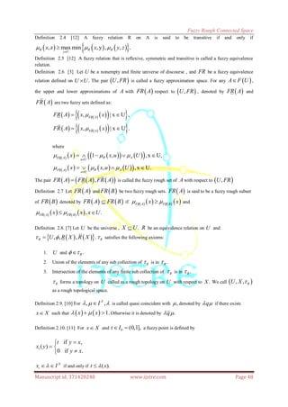 FUZZY ROUGH CONNECTED SPACES | PDF