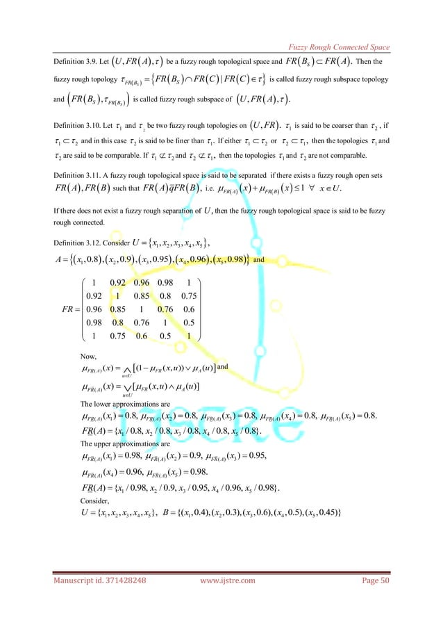 FUZZY ROUGH CONNECTED SPACES | PDF