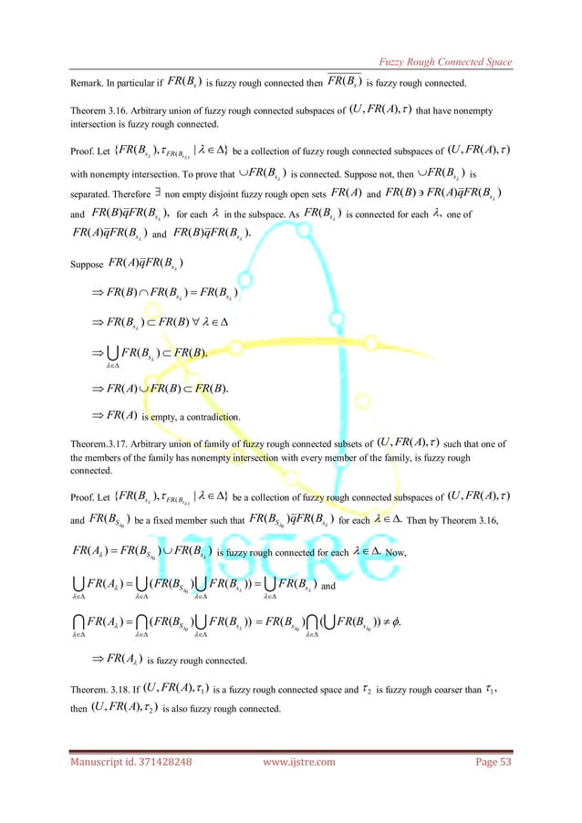 FUZZY ROUGH CONNECTED SPACES | PDF