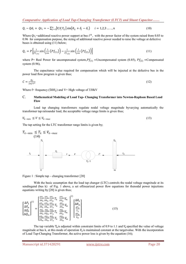 Comparative Application of Load Tap-Changing Transformer (LTCT) and Shunt Capacitor for Voltage ...