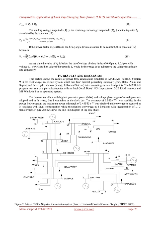 Comparative Application of Load Tap-Changing Transformer (LTCT) and Shunt Capacitor for Voltage ...