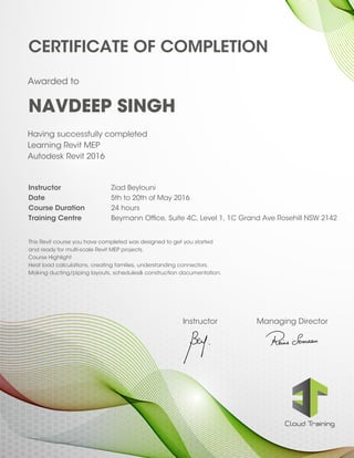 RevitMEPcertificate | PDF | Technology & Computing