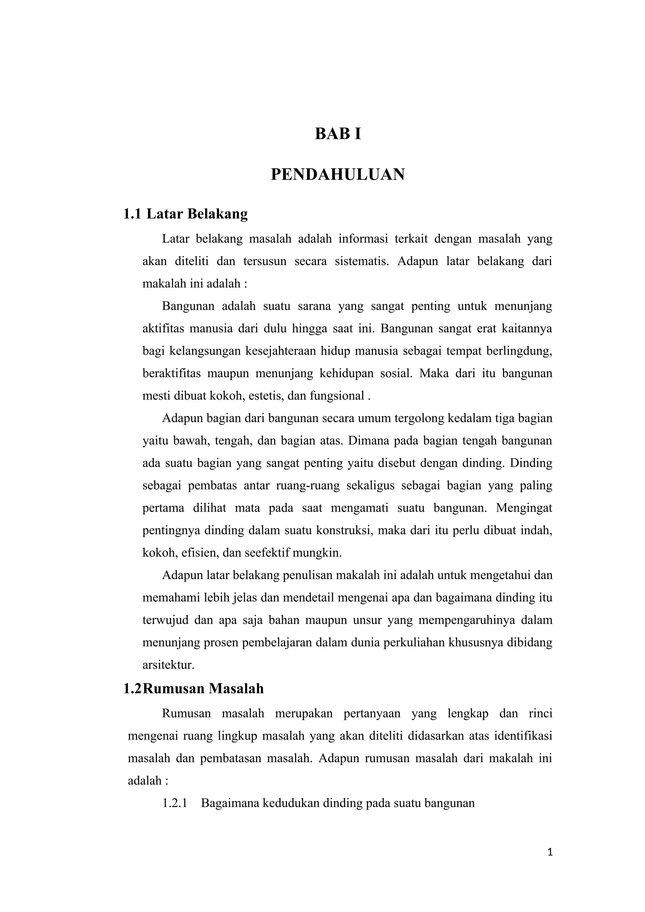 pengertian dinding dan berbagai macam dinding | DOCX