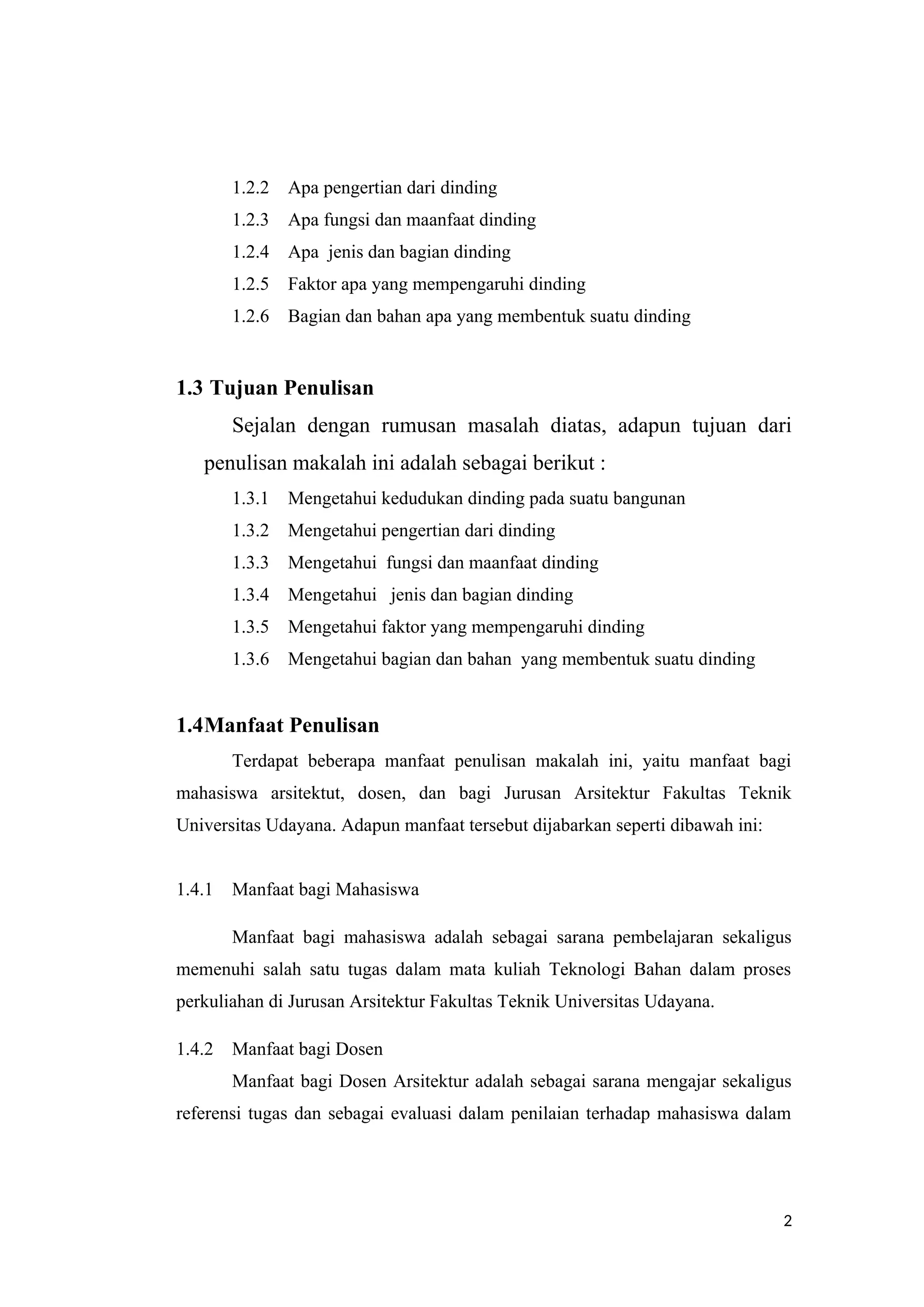 pengertian dinding dan berbagai macam dinding | DOCX