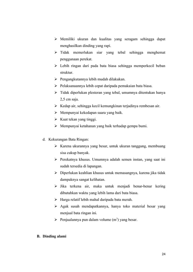 pengertian dinding dan berbagai macam dinding | DOCX