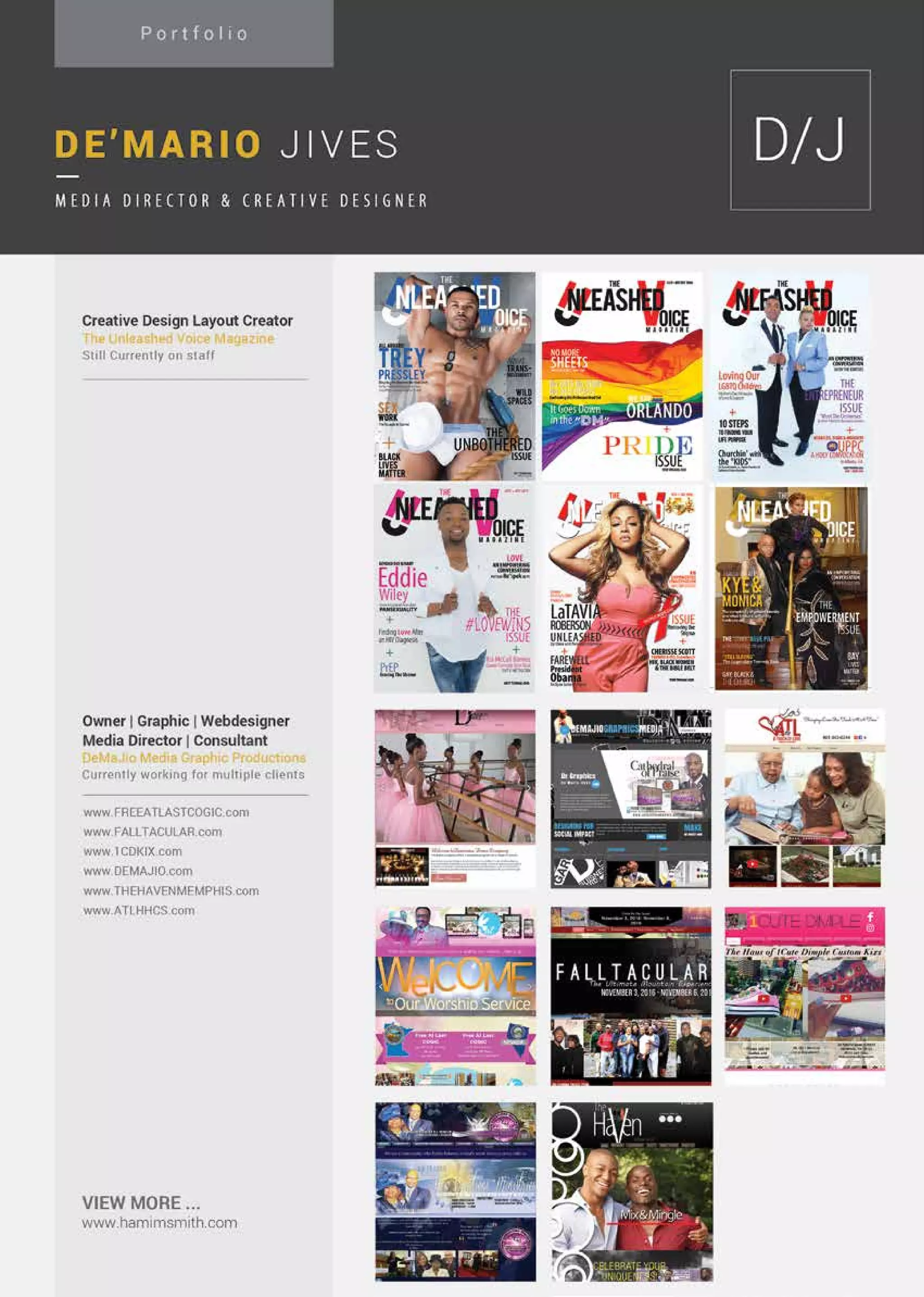 DeMario Jives Resume Portfolio Layout | PDF