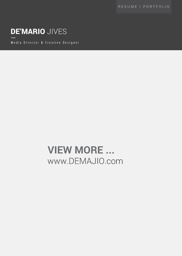 DeMario Jives Resume Portfolio Layout | PDF