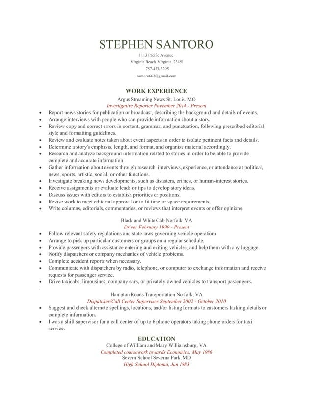 STEPHEN SANTORO Resume | PDF