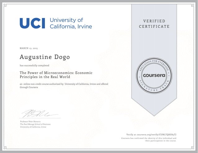 verified certificate economics | PDF