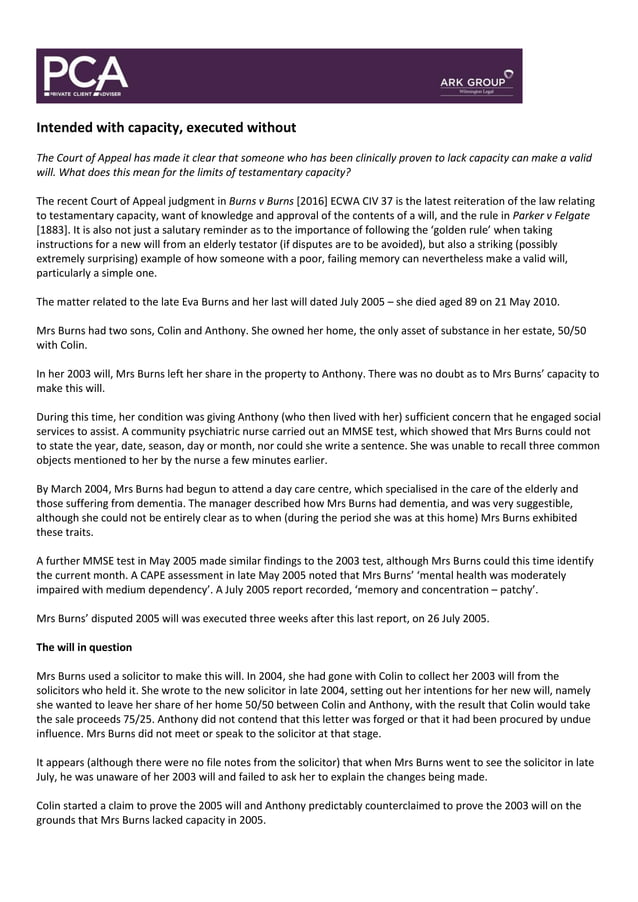 FEATURE_TESTAMENTARY CAPACITY | PDF