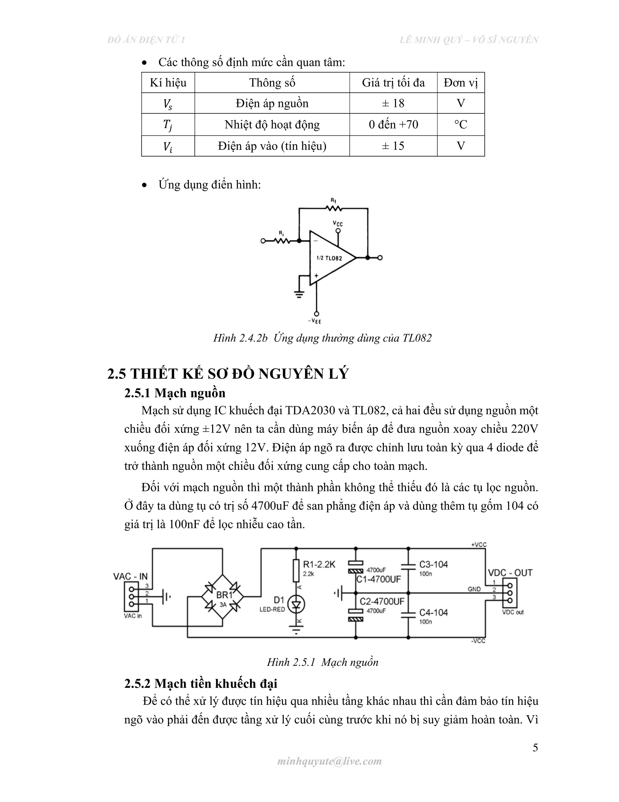 MẠCH KHUẾCH ĐẠI CÔNG SUẤT ÂM THANH TDA2030A File Word (Kèm File PROTEUS) | PDF