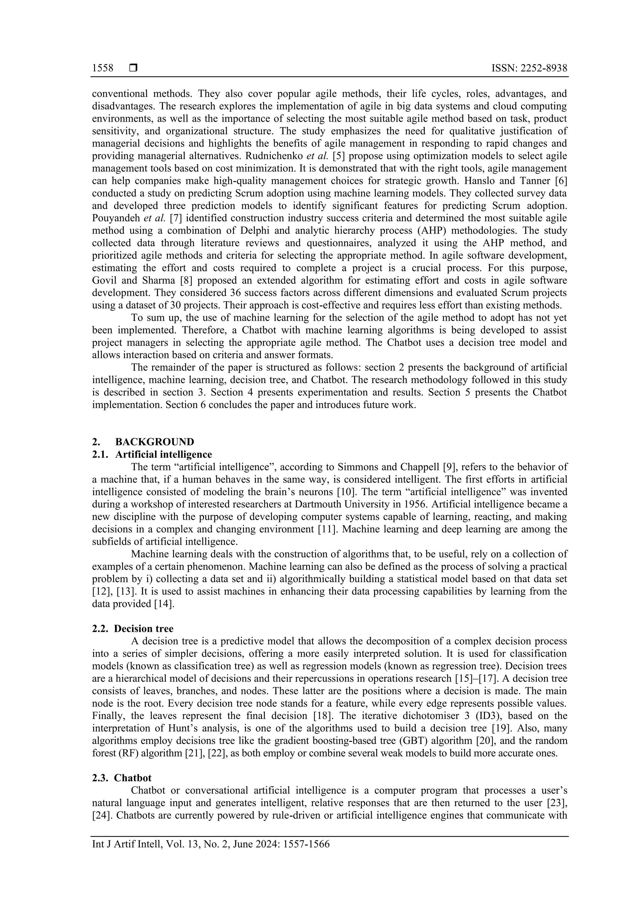 Artificial intelligence for choosing an agile method | PDF