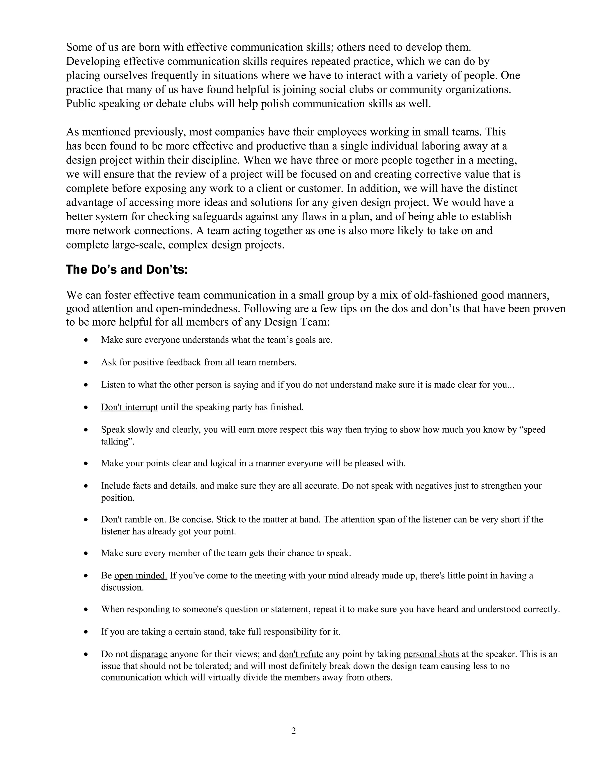 WORKING AS A TEAM-II | DOC