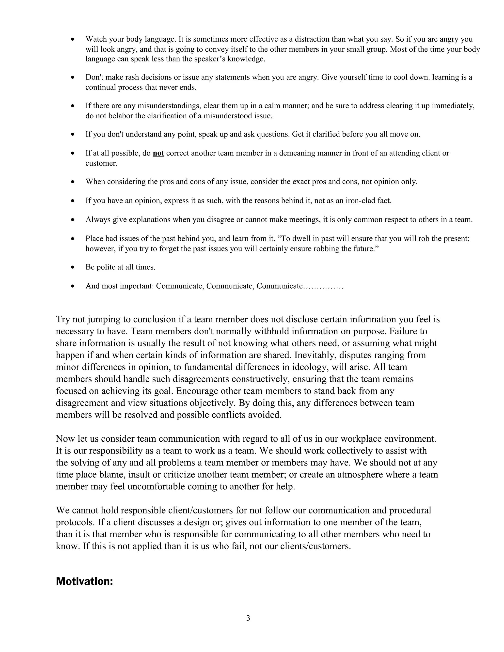 WORKING AS A TEAM-II | DOC