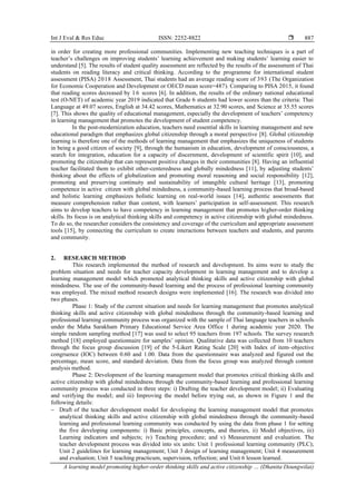 A learning model promoting higher-order thinking skills and active ...