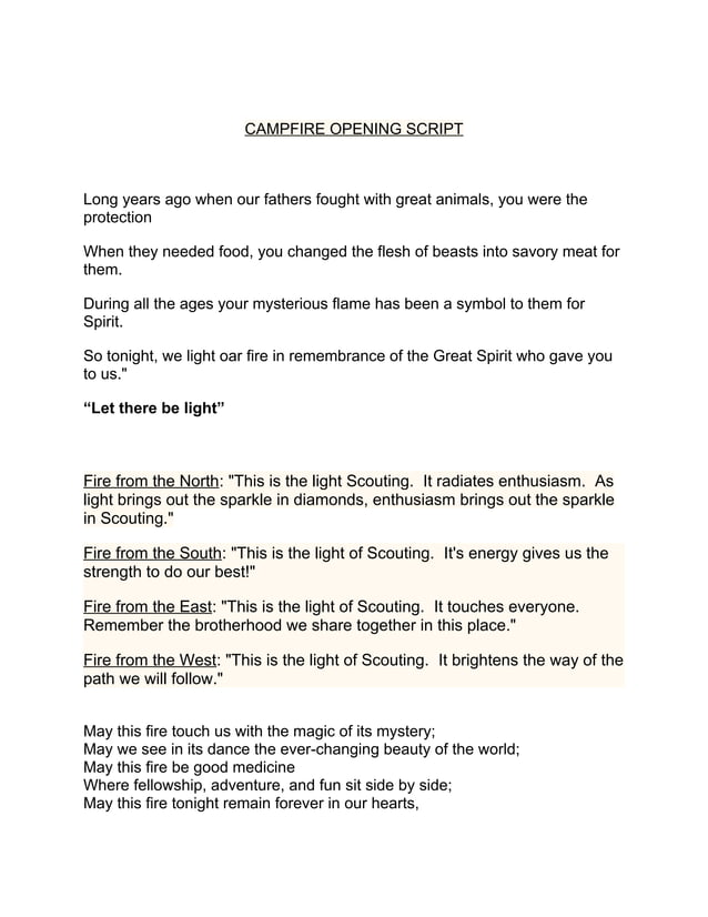 Dujali 372542010-Campfire-Script-BSP.docx | Religion & Spirituality