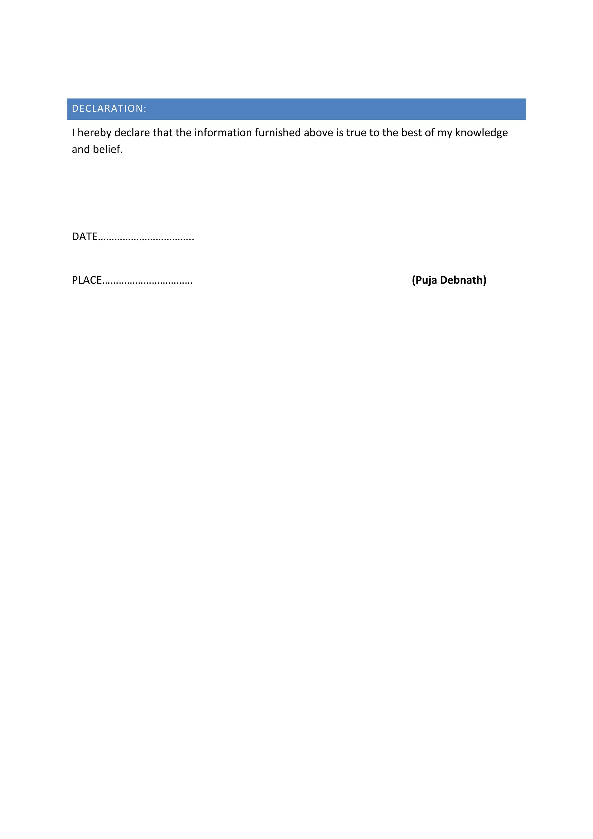 Puja Debnath_Curriculum Vitae | PDF