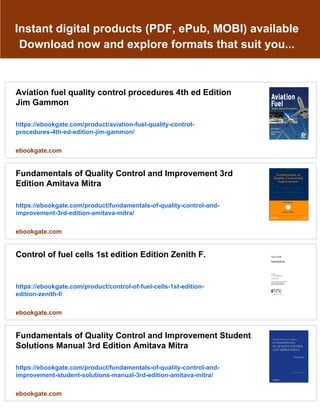Aviation Fuel Quality Control Procedures 3rd Edition Jim Gammon | PDF