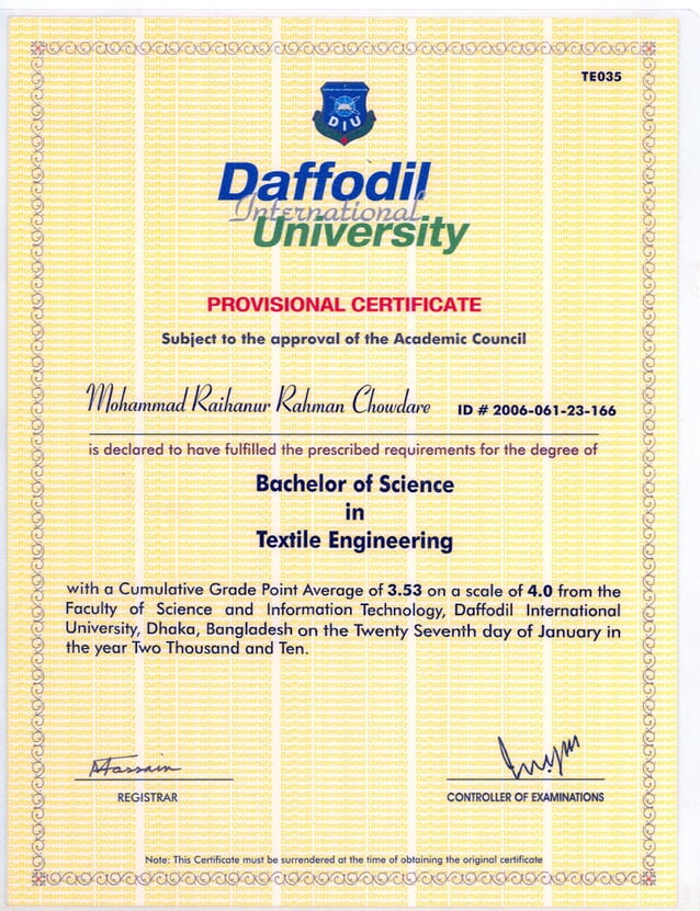 B.S.C CERTIFICATE | PDF | Education