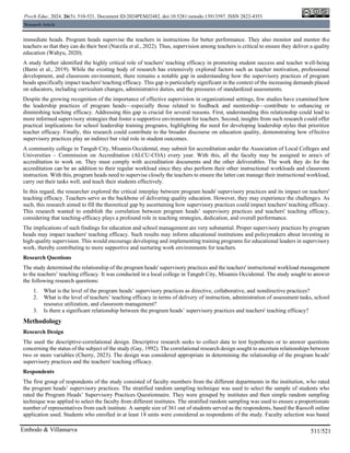 Supervisory Practices of Program Heads and their Relationship to ...