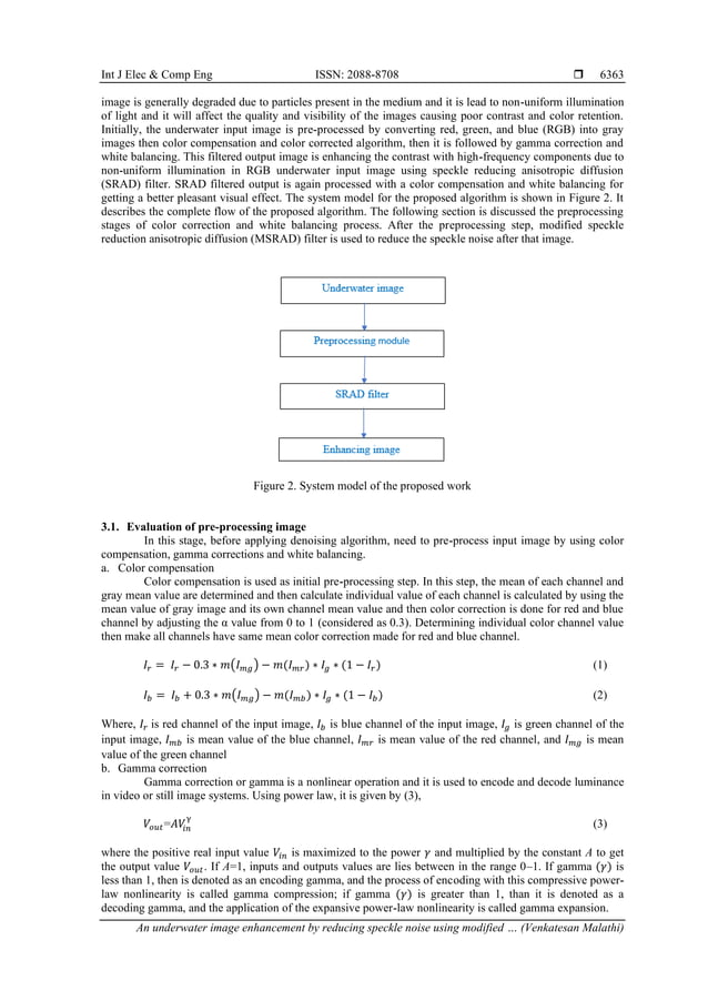 An underwater image enhancement by reducing speckle noise using ...