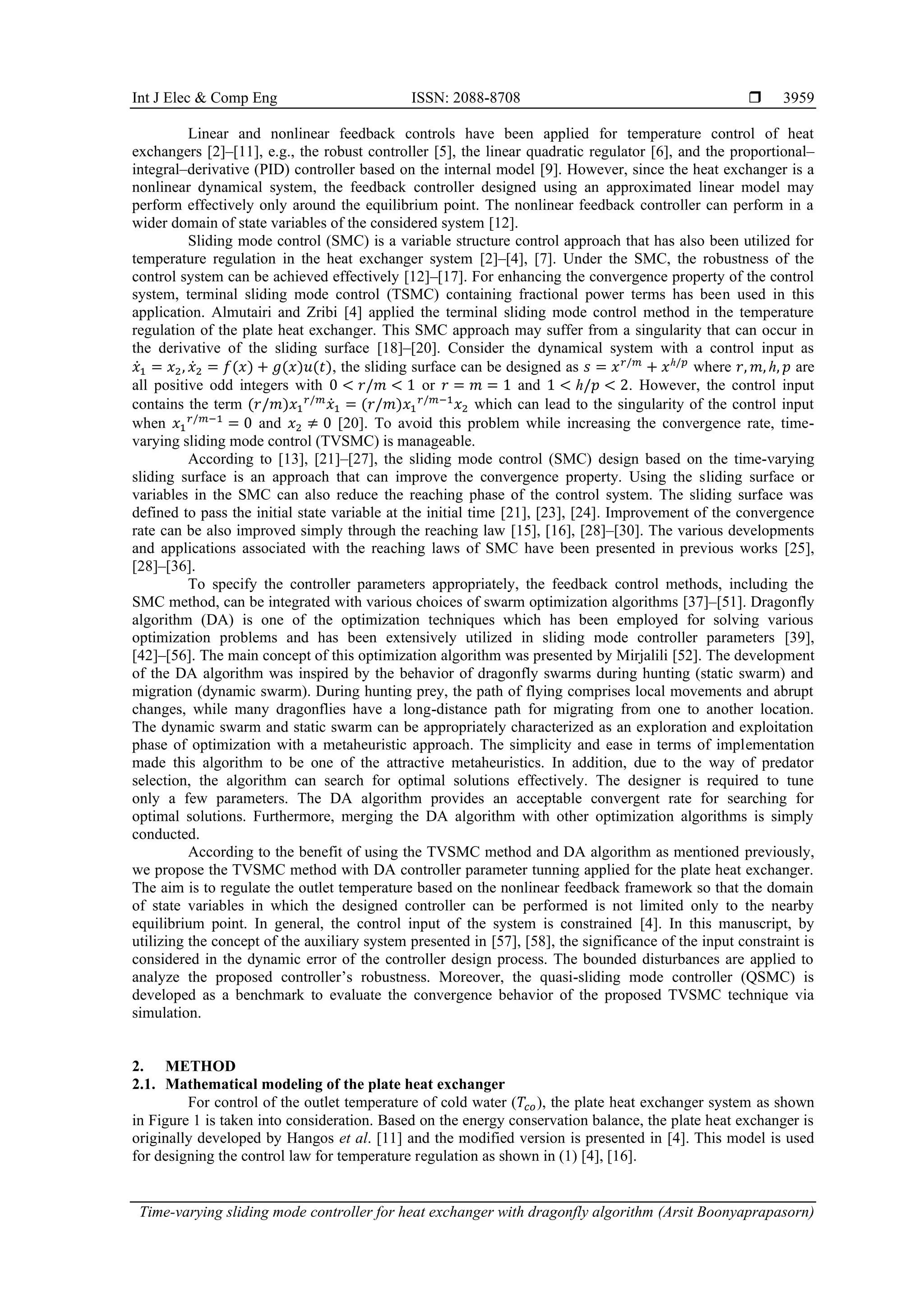 Time-varying sliding mode controller for heat exchanger with dragonfly algorithm | PDF