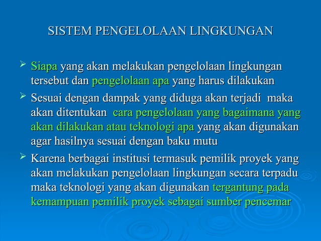 RKL dan RPL pengendali lingkungan hidup. | PPT